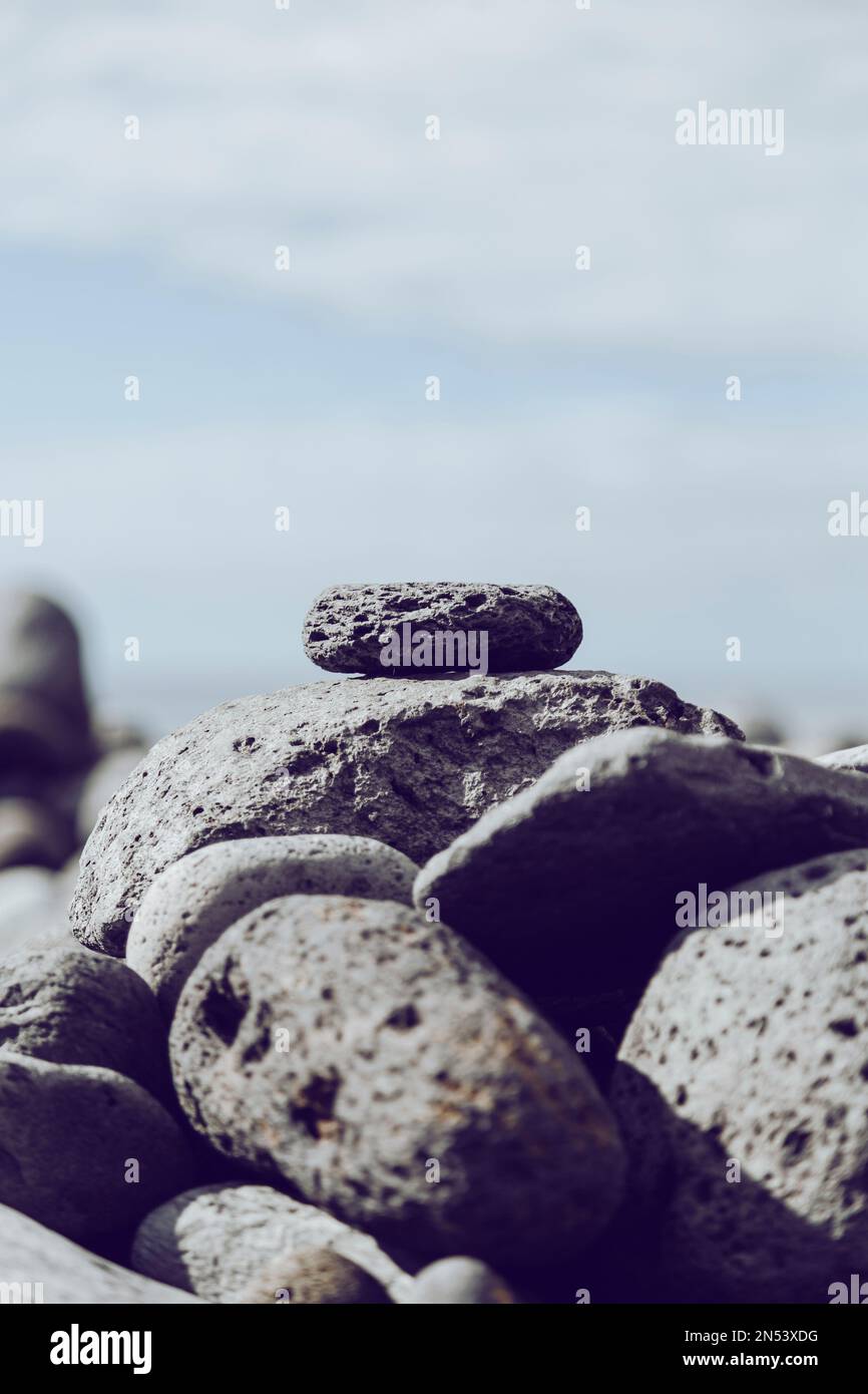 Stones on the beach, beautiful seascape, rest and seaside vacation ...