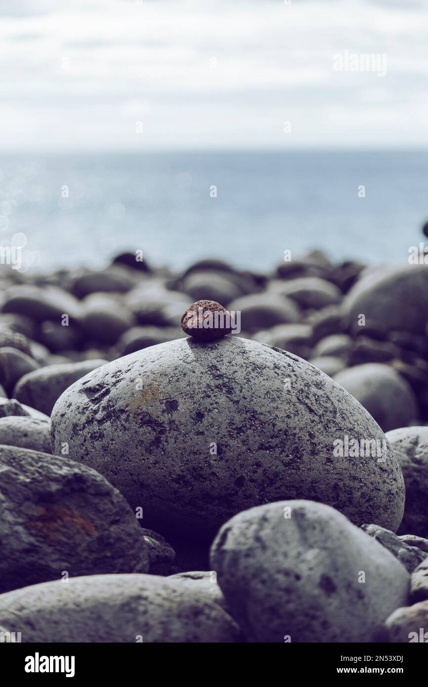 Stones on the beach, beautiful seascape, rest and seaside vacation ...