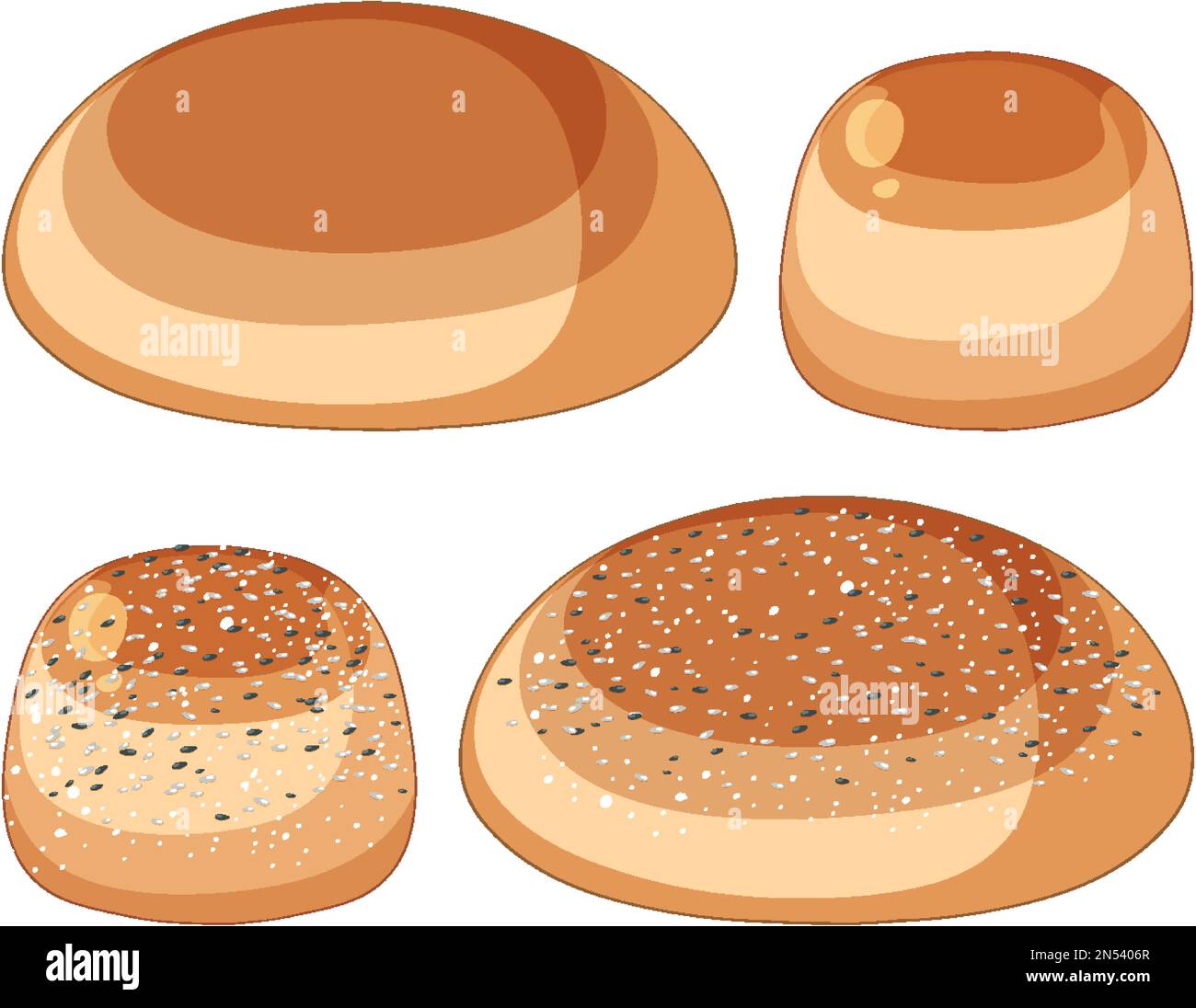 Many bun breads collection illustration Stock Vector Image & Art - Alamy