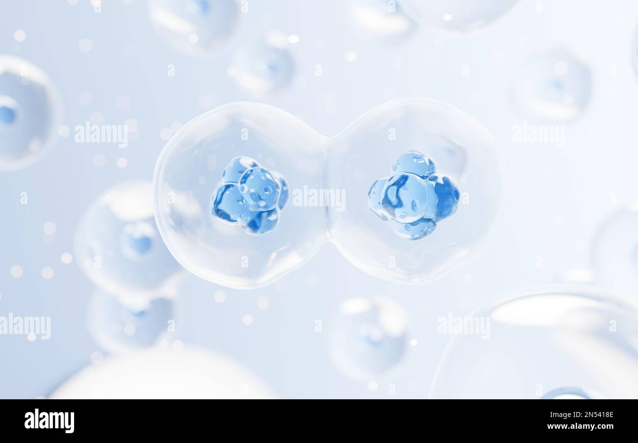 Transparent cell with biotechnology and cosmetic concept, 3d rendering ...