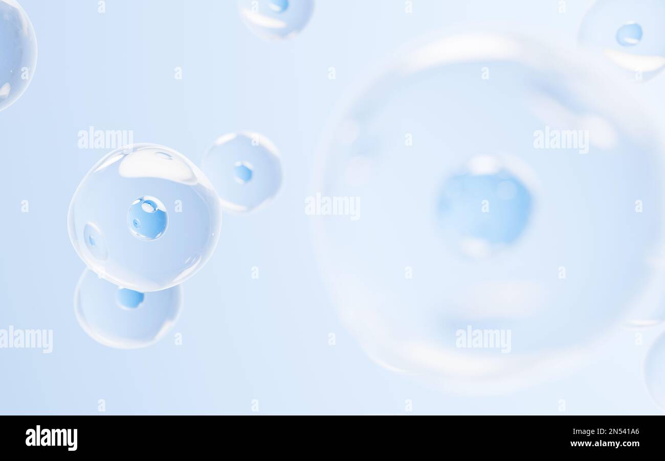 Transparent cell with biotechnology and cosmetic concept, 3d rendering ...