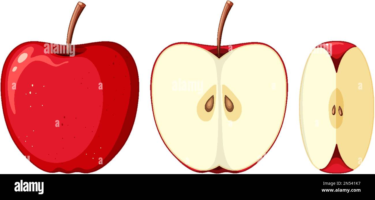 Set of apple fruit cartoon illustration Stock Vector Image & Art - Alamy