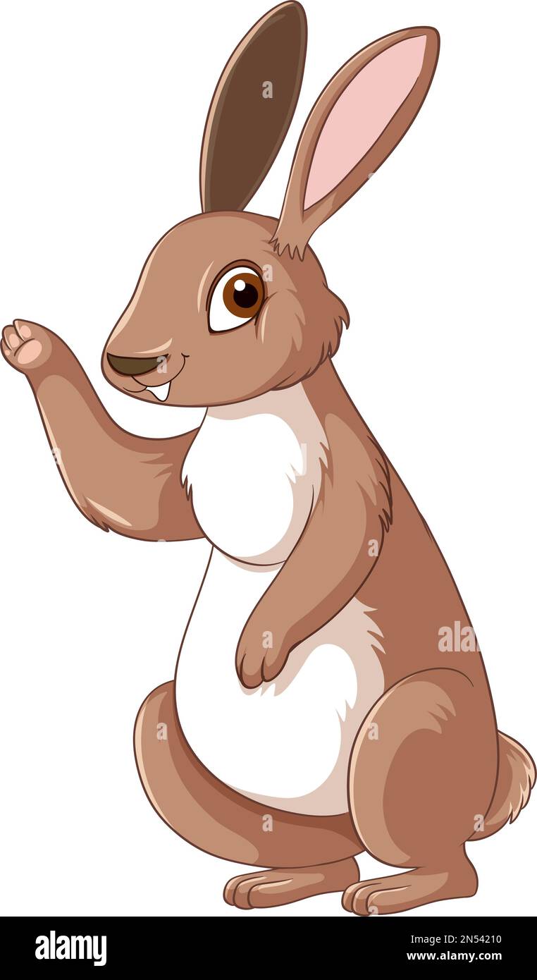 Cute brown rabbit cartoon character illustration Stock Vector Image ...