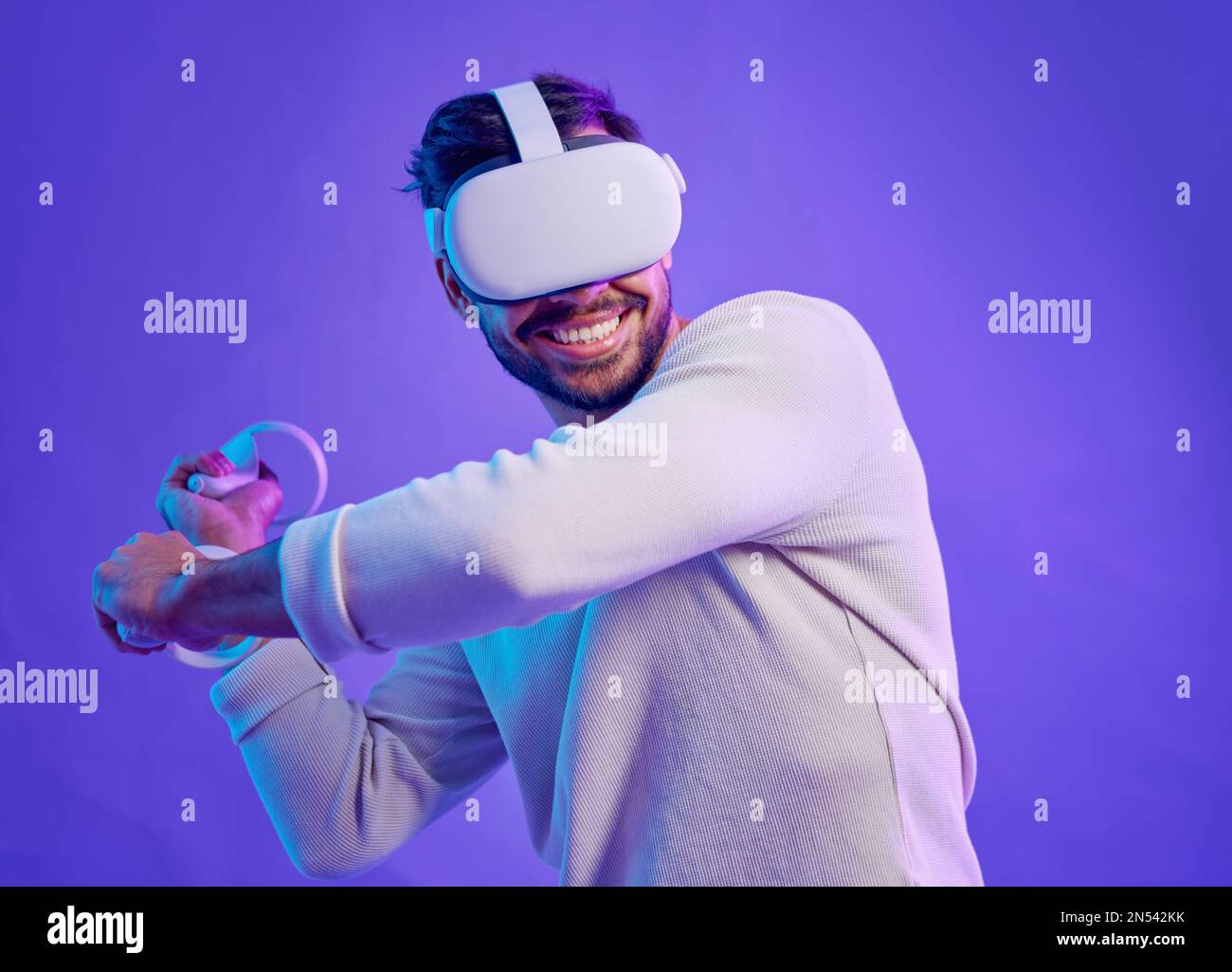 Man fight in metaverse, virtual reality glasses and futuristic game for ...