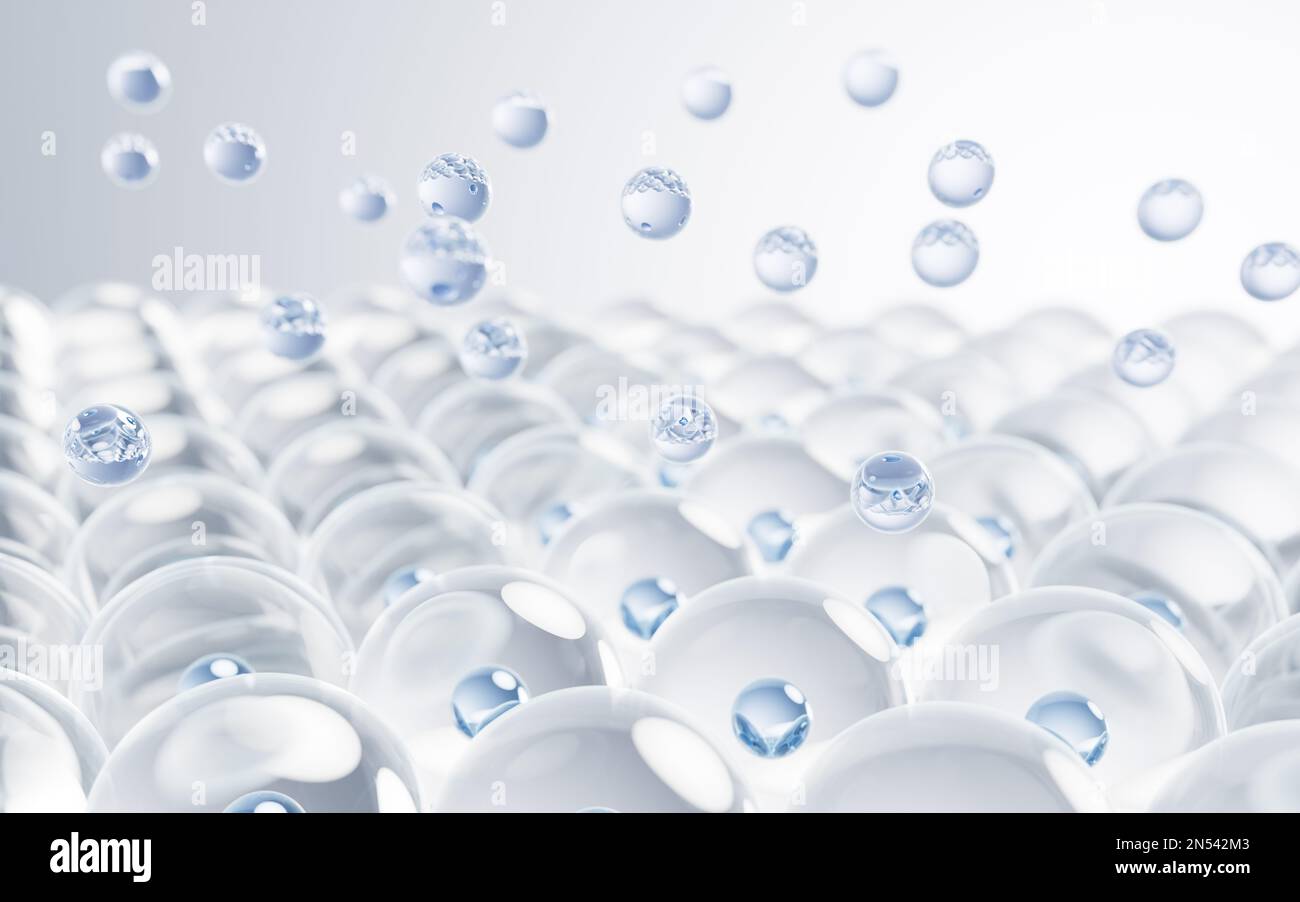 Transparent cell with biotechnology and cosmetic concept, 3d rendering ...