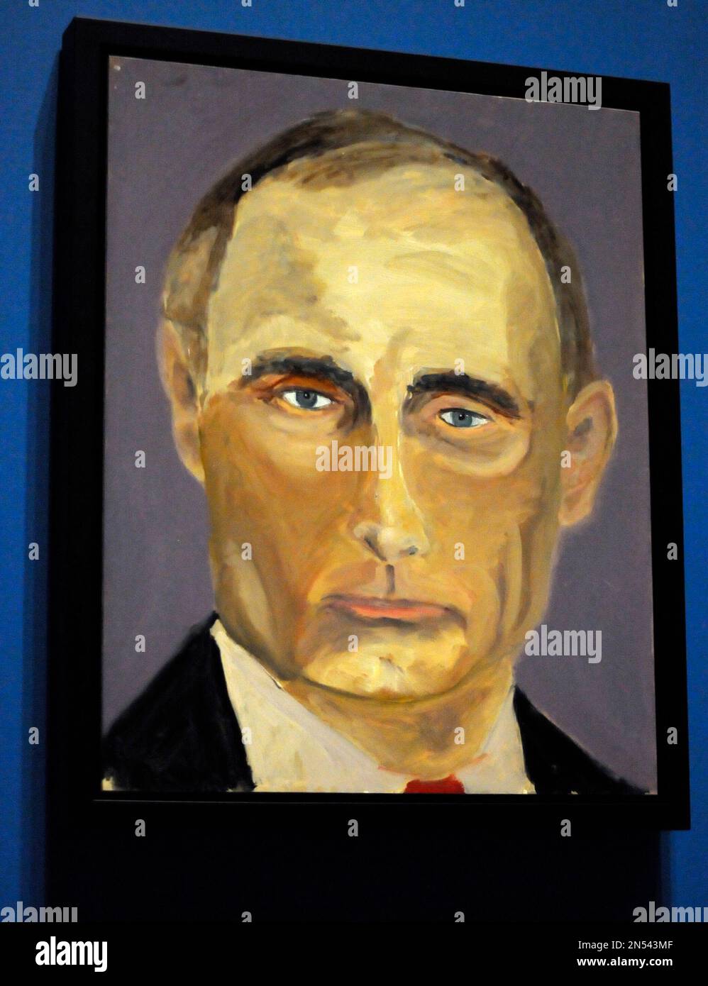 A portrait of Russian President Vladimir Putin which is part of the ...