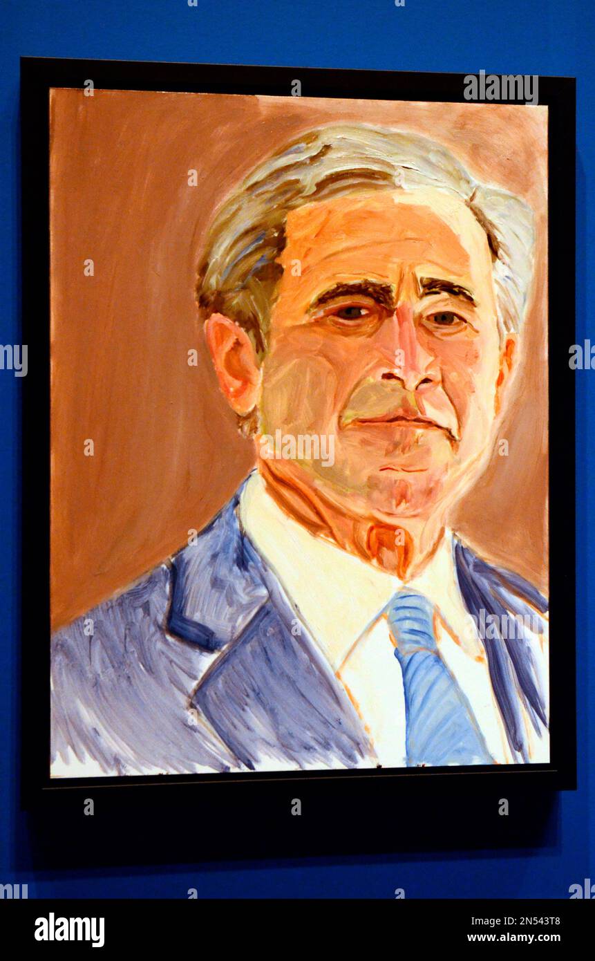 A self portrait of former President George W. Bush which is part of the ...