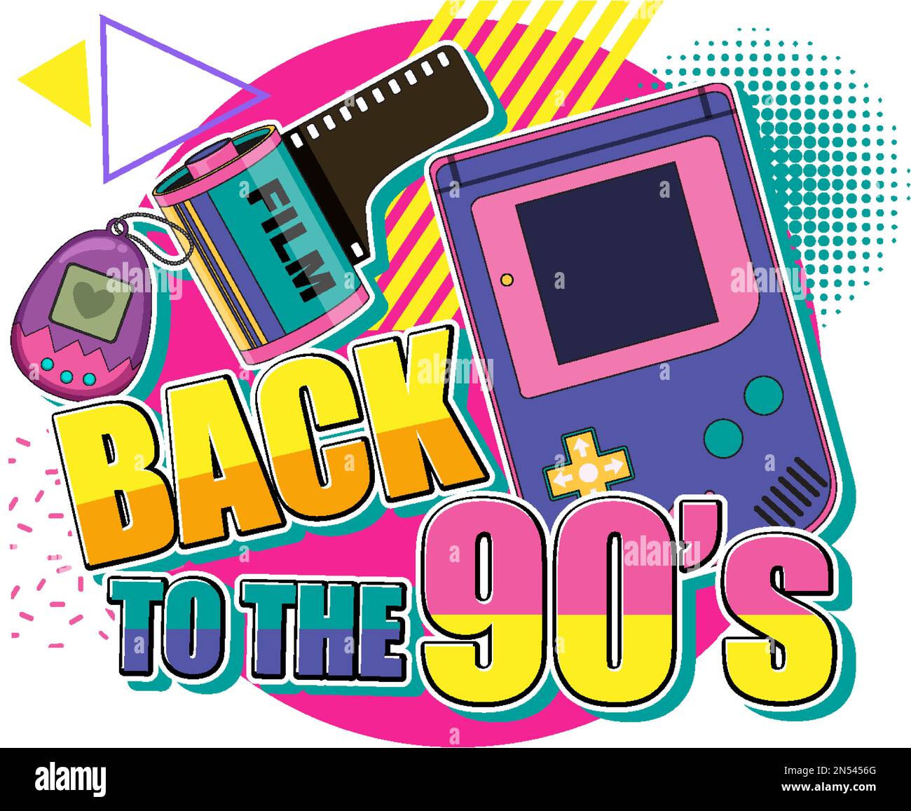 Back to the 90s banner template illustration Stock Vector Image & Art ...