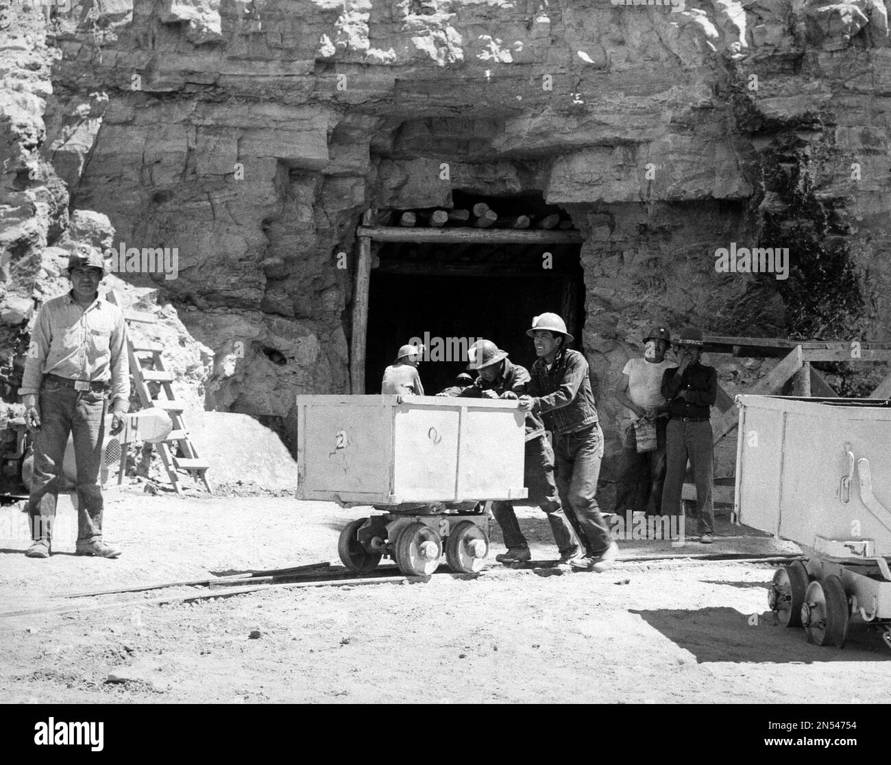 FILE - In this May 7, 1953, file photo, Navajo miners work at the Kerr ...