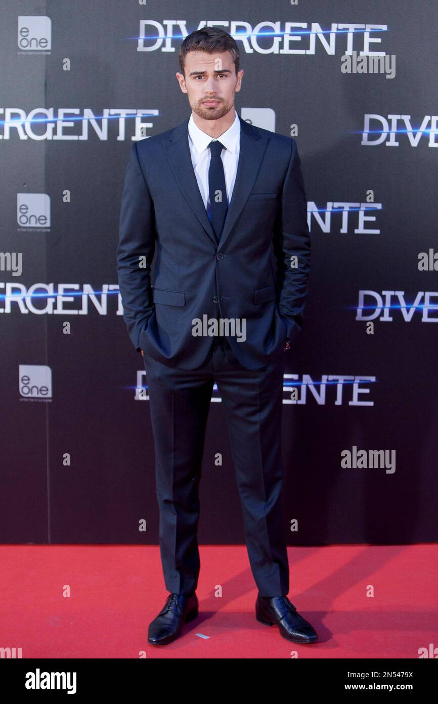 English actor Theo James poses for photographers during the premiere of ...