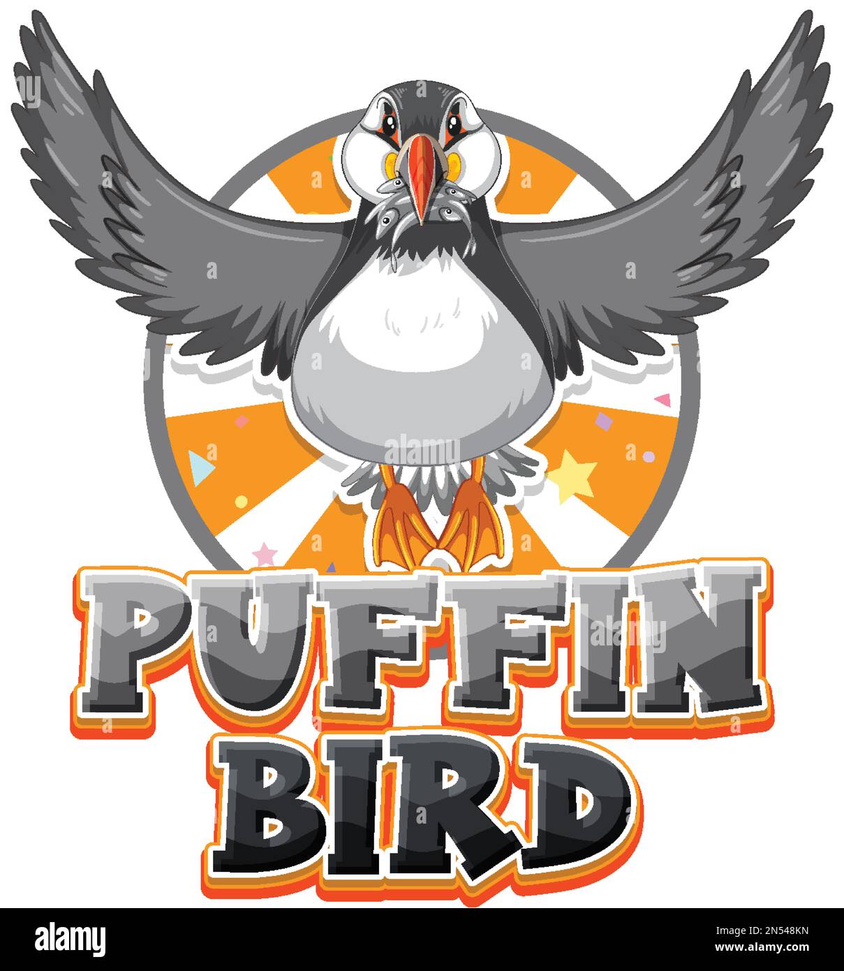 Puffin bird logo with carton character illustration Stock Vector Image ...