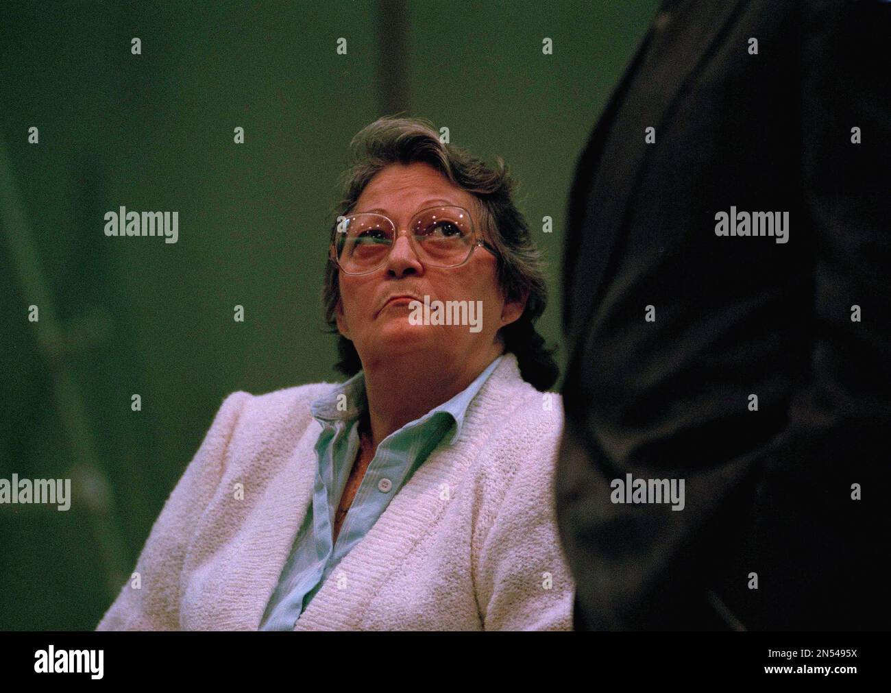Mary Stiles listens in court in Tampa, Fla., July 25, 1994, as her ...