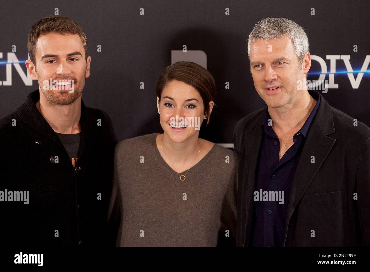 English actor Theo James, left, US actress Shailene Woodley, centre ...