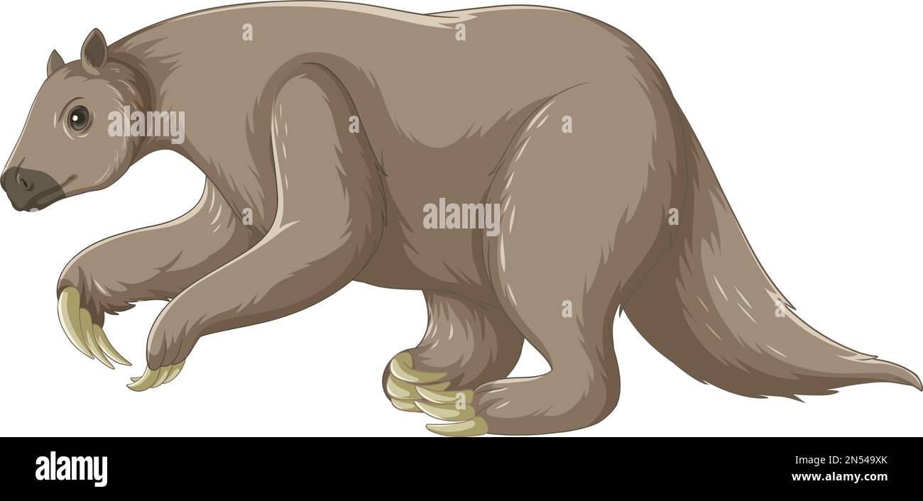 Ground sloth extinct animal vector illustration Stock Vector Image ...