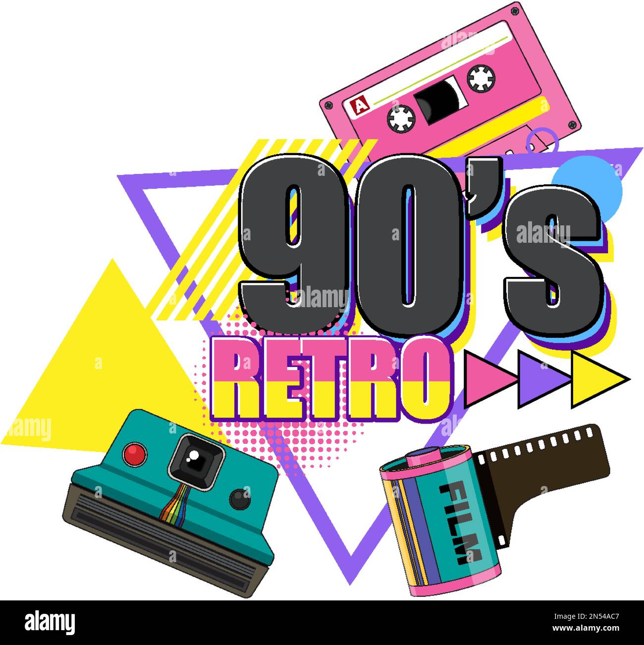 90s retro banner template illustration Stock Vector Image & Art - Alamy