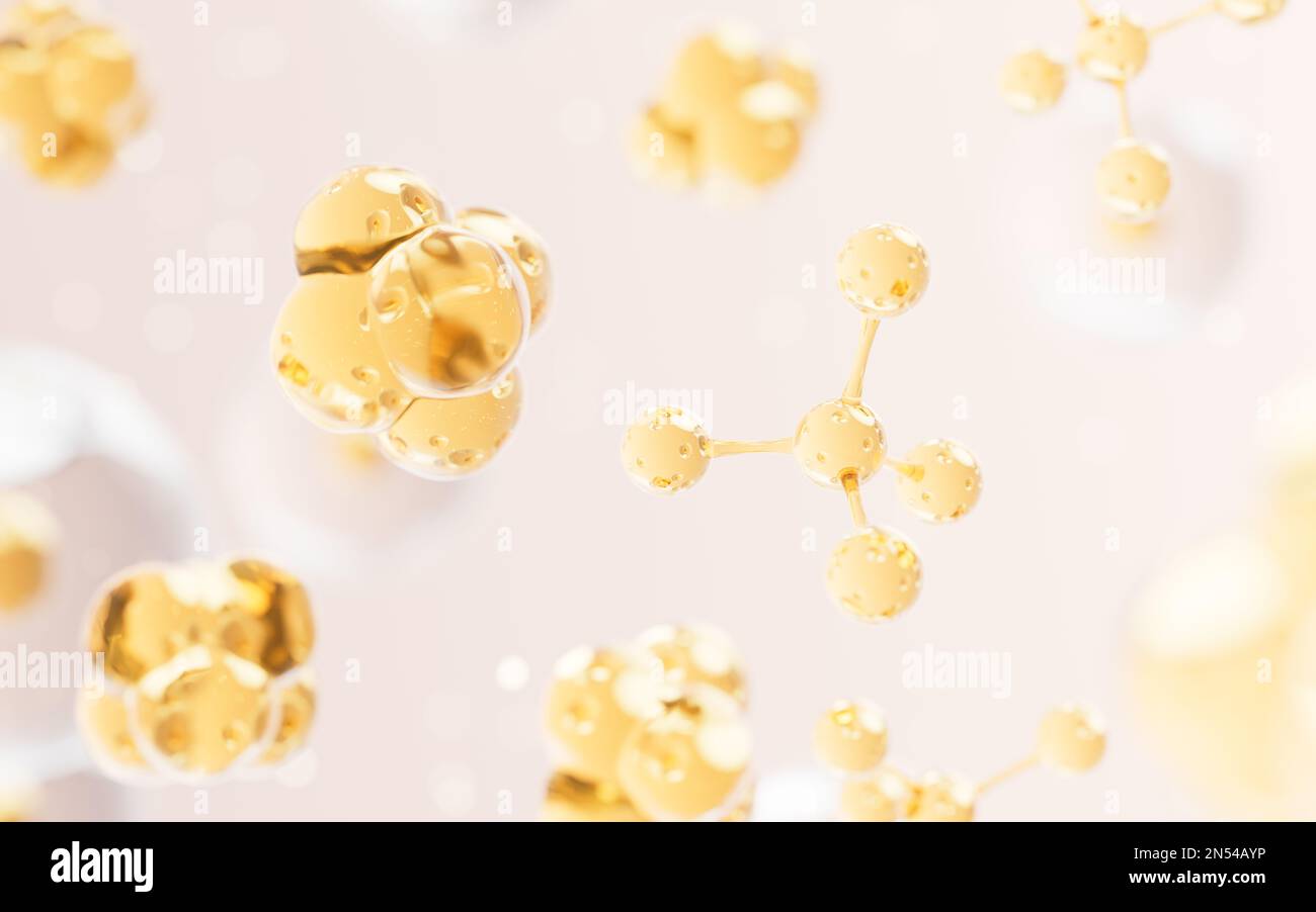 Transparent cell with biotechnology and cosmetic concept, 3d rendering ...