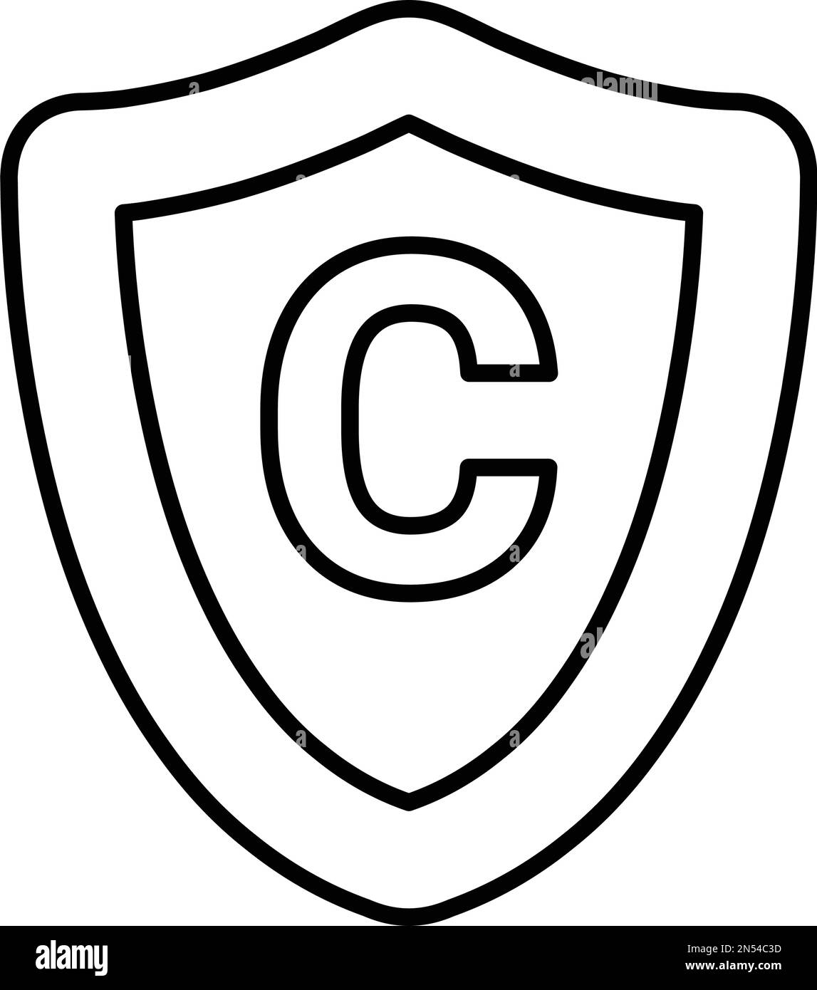 Copy write, protection icon. Well organized simple vector illustration ...