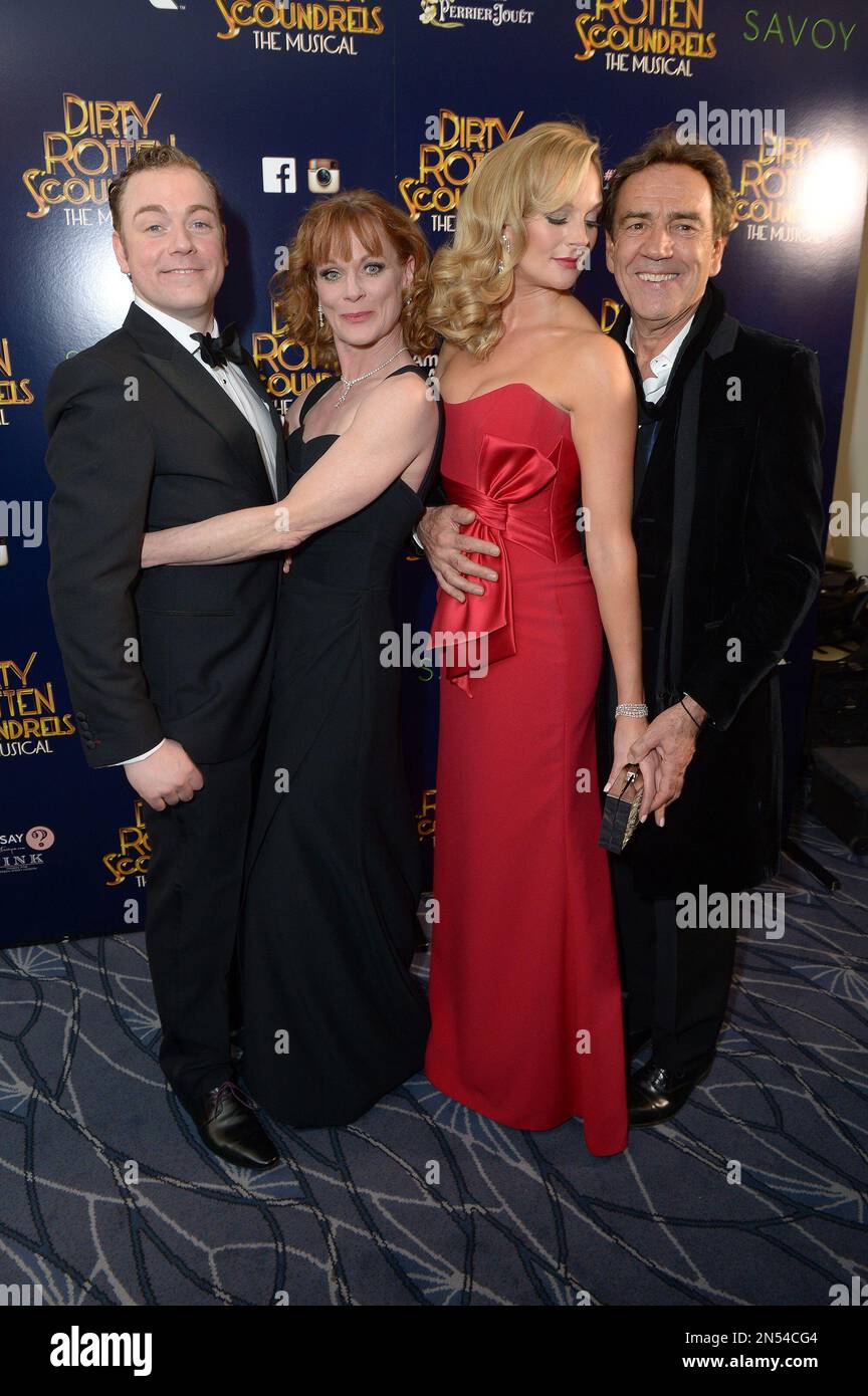From left, the cast of the show Rufus Hound, Samantha Bond, Katherine ...