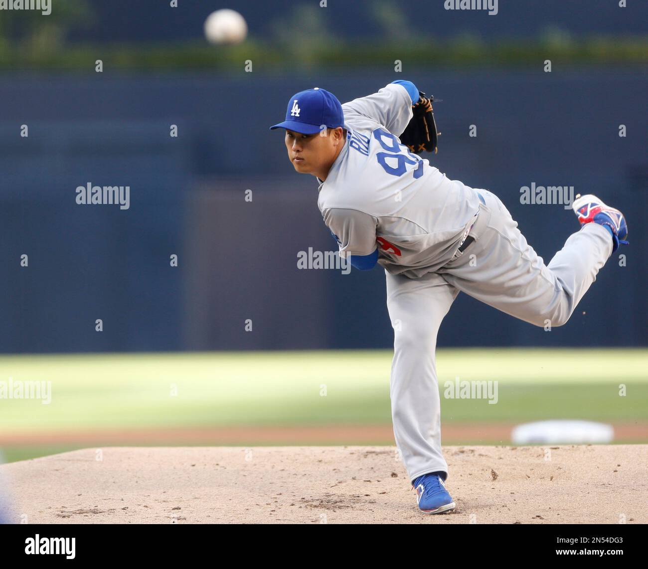 Los Angeles Dodgers starting pitcher Hyun-Jin Ryu in the first inning ...