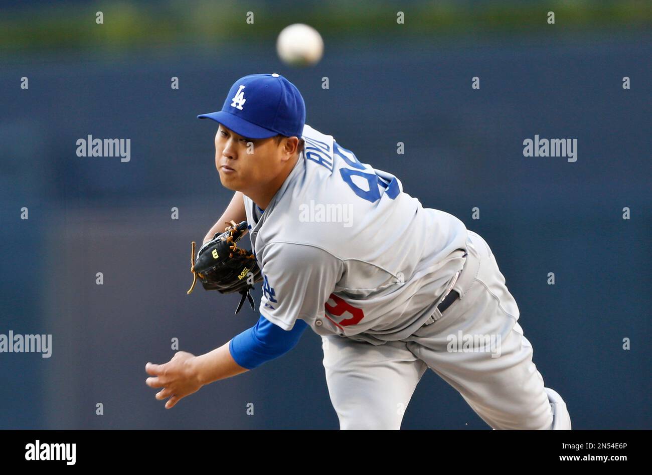 Los Angeles Dodgers starting pitcher Hyun-Jin Ryu in the first inning ...