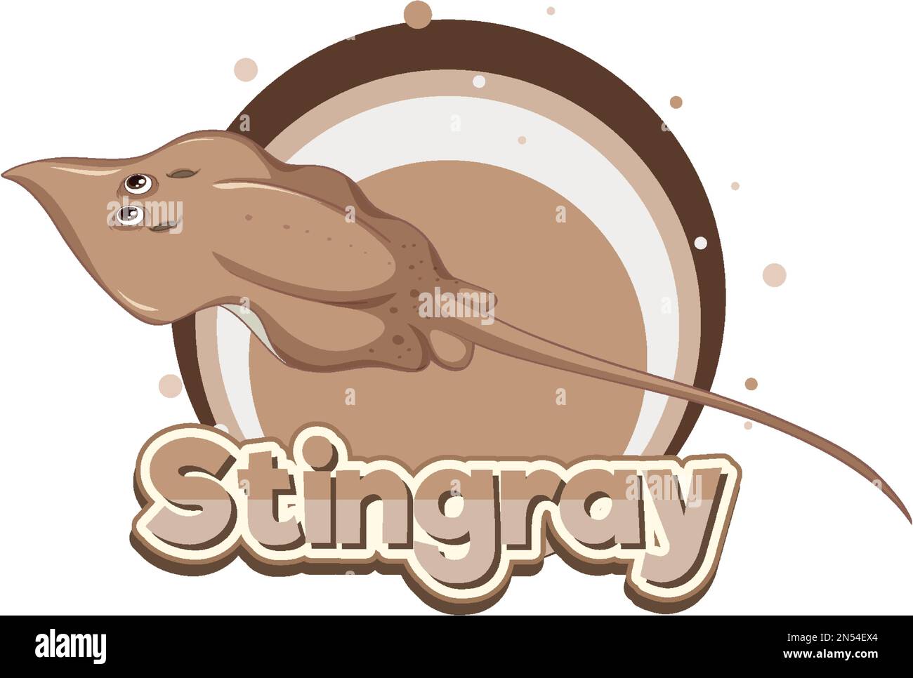 Atlantic stingray logo with carton character illustration Stock Vector ...