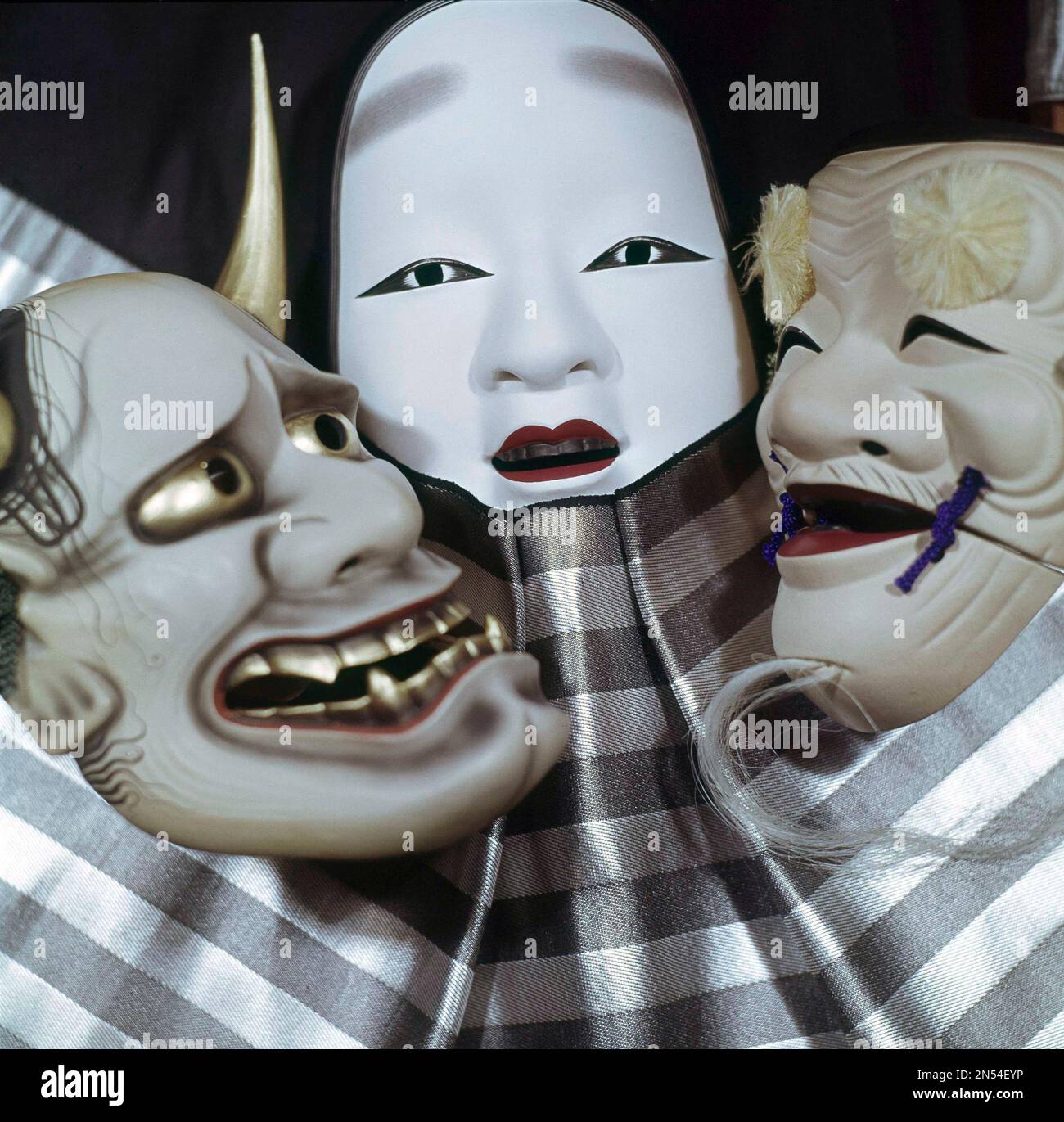 Japanese Noh mask, a major form of classical Japanese musical drama ...