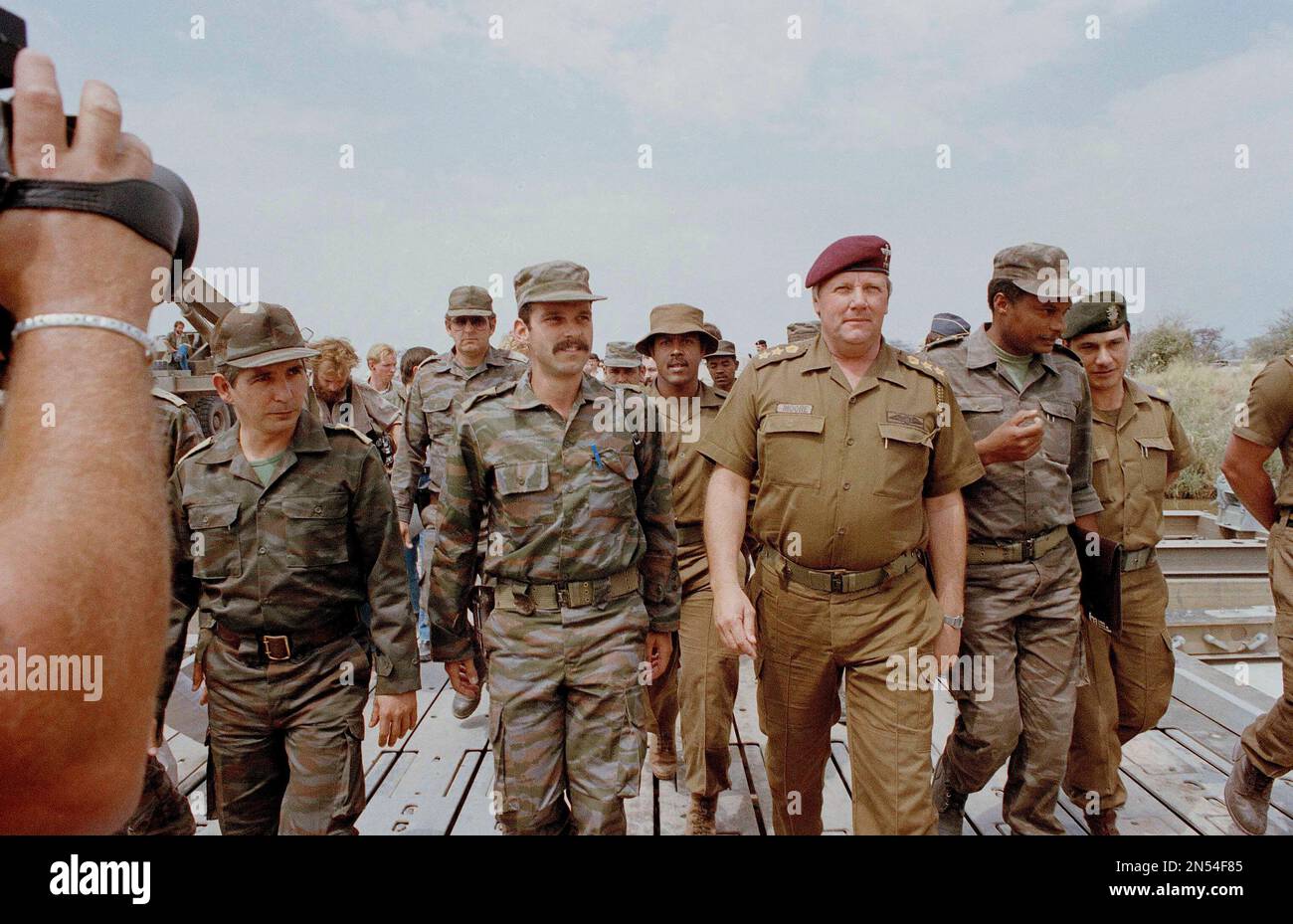 Cuban, South African and Angolan members of the Joint Military ...