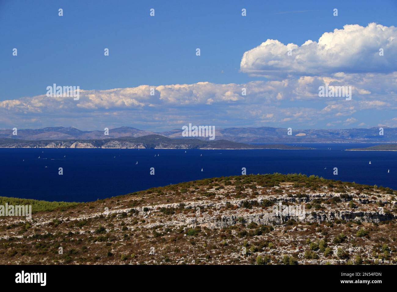 Split Gates, strait in the Adriatic Sea between the Dalmatian islands ...