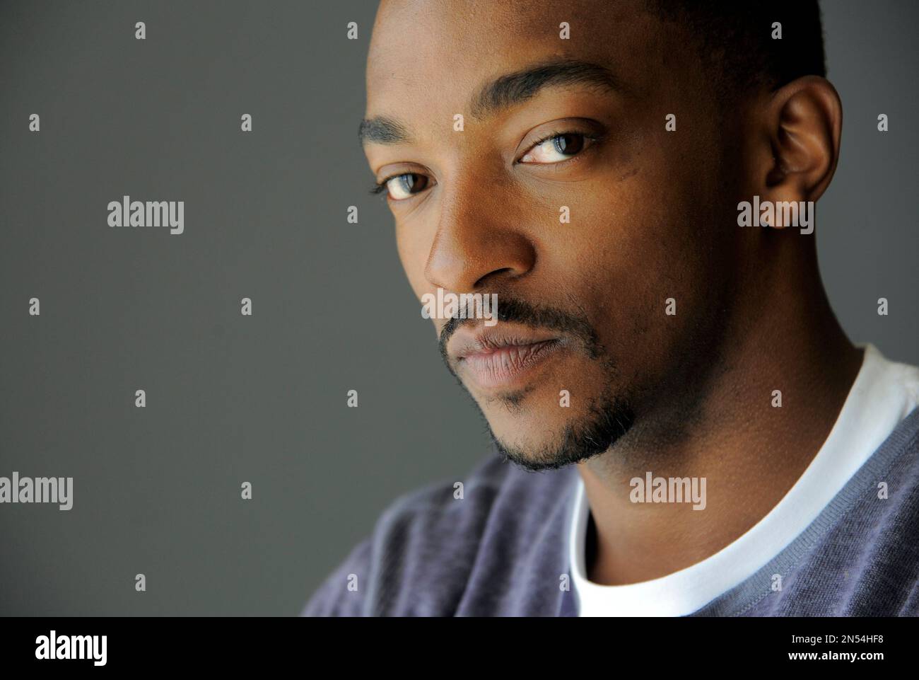 In this Wednesday, March 12, 2014 photo, Anthony Mackie, a cast member ...