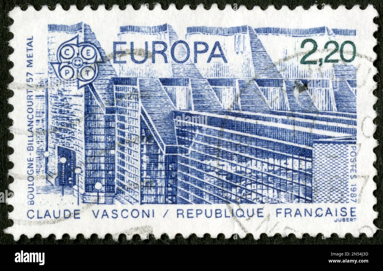 TIMBRE OBLITÉRÉ CLAUDE VASCONI. RÉPUBLIQUE FRANÇAISE. EUROPA. BOULOGNE ...