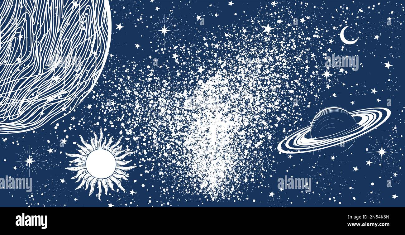 Mystical background with planets for astrology, zodiac, divination ...