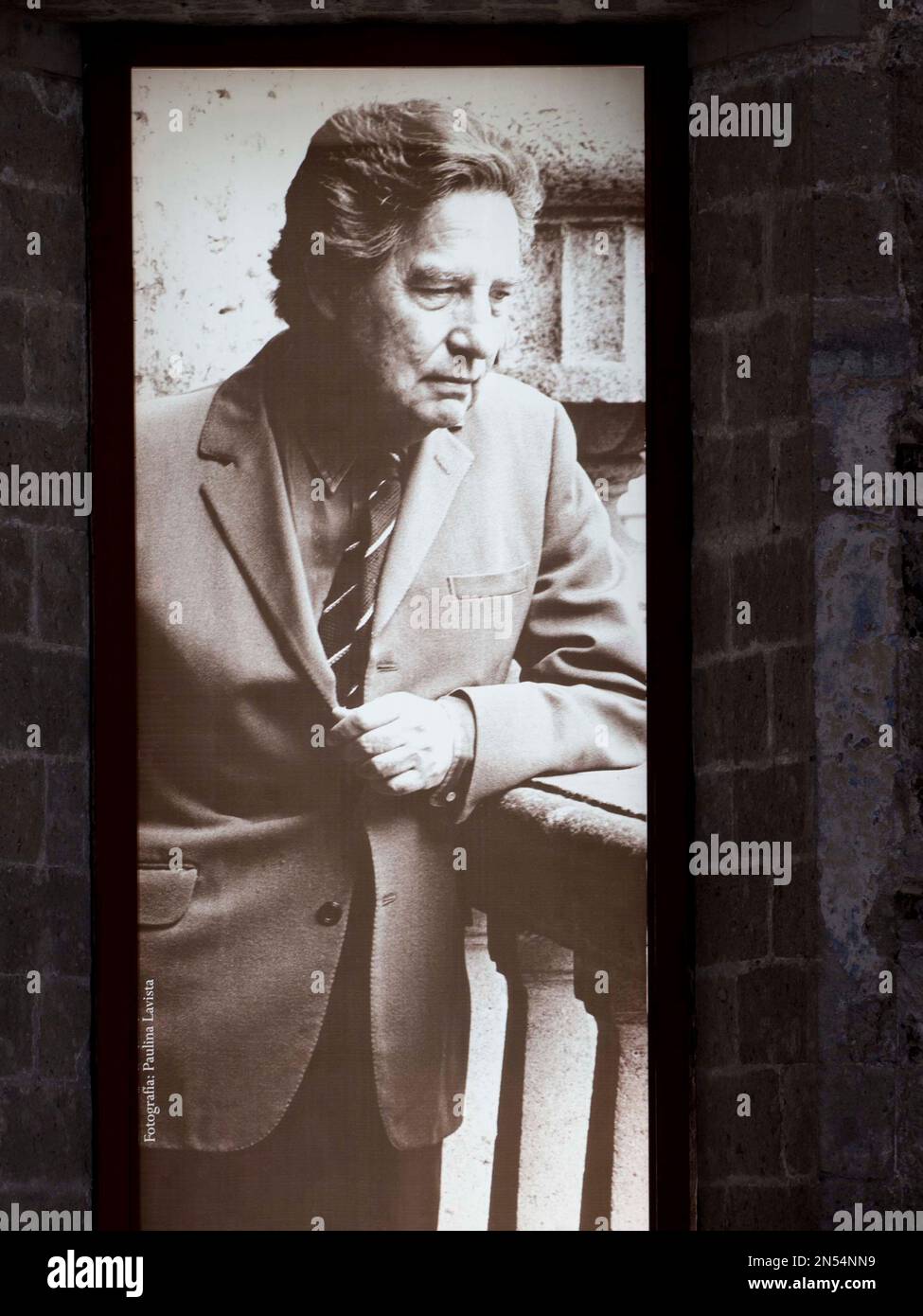 A photo of Mexican Nobel Prize poet and essayist Octavio Paz covers a ...