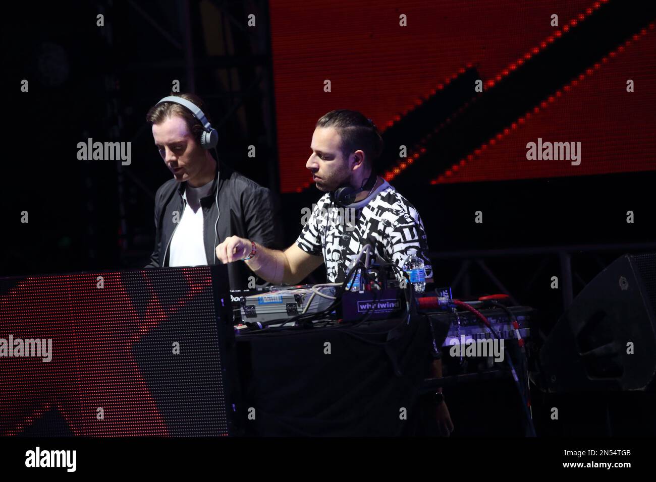 Will Kennard (L) and Saul Milton as Chase & Status performs at the ...