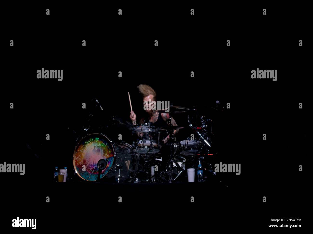 Placebo drummer Steve Forrest performs with the group at the 15th ...