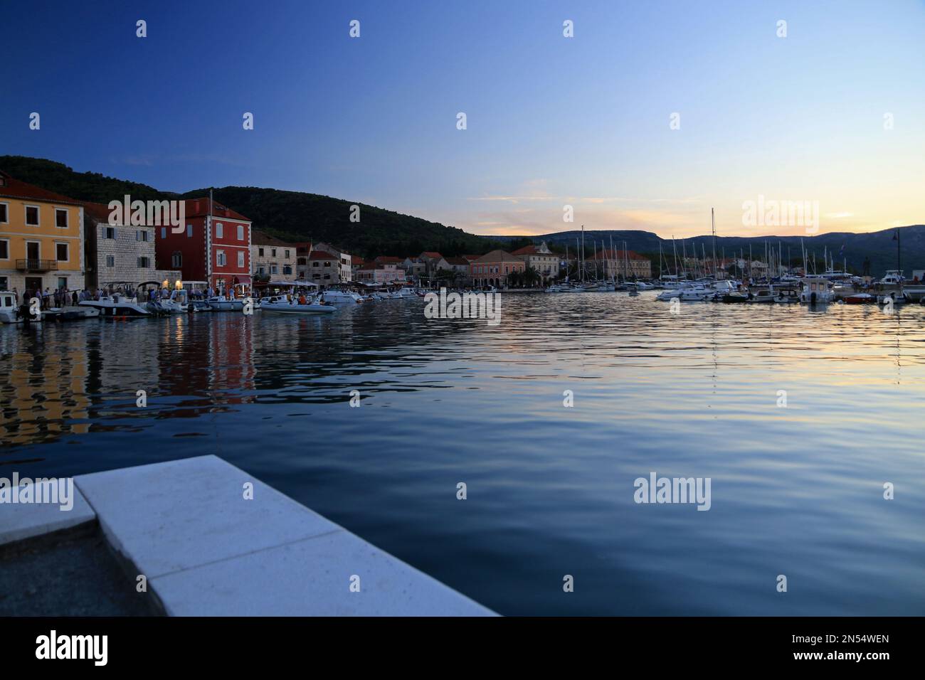 Old harbour in Stari Grad on Hvar Island, Croatia Stock Photo - Alamy