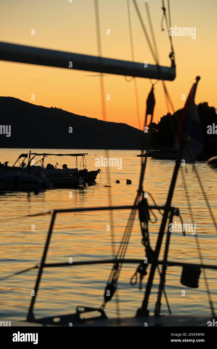 Sunset in Stari Grad Bay, Hvar island, Croatia Stock Photo - Alamy