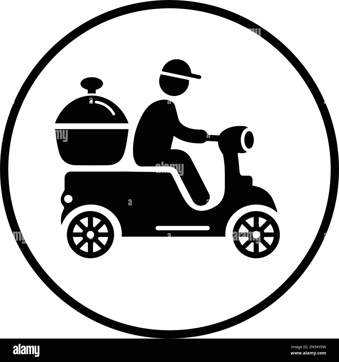 Fast food delivery driver Black and White Stock Photos & Images - Alamy