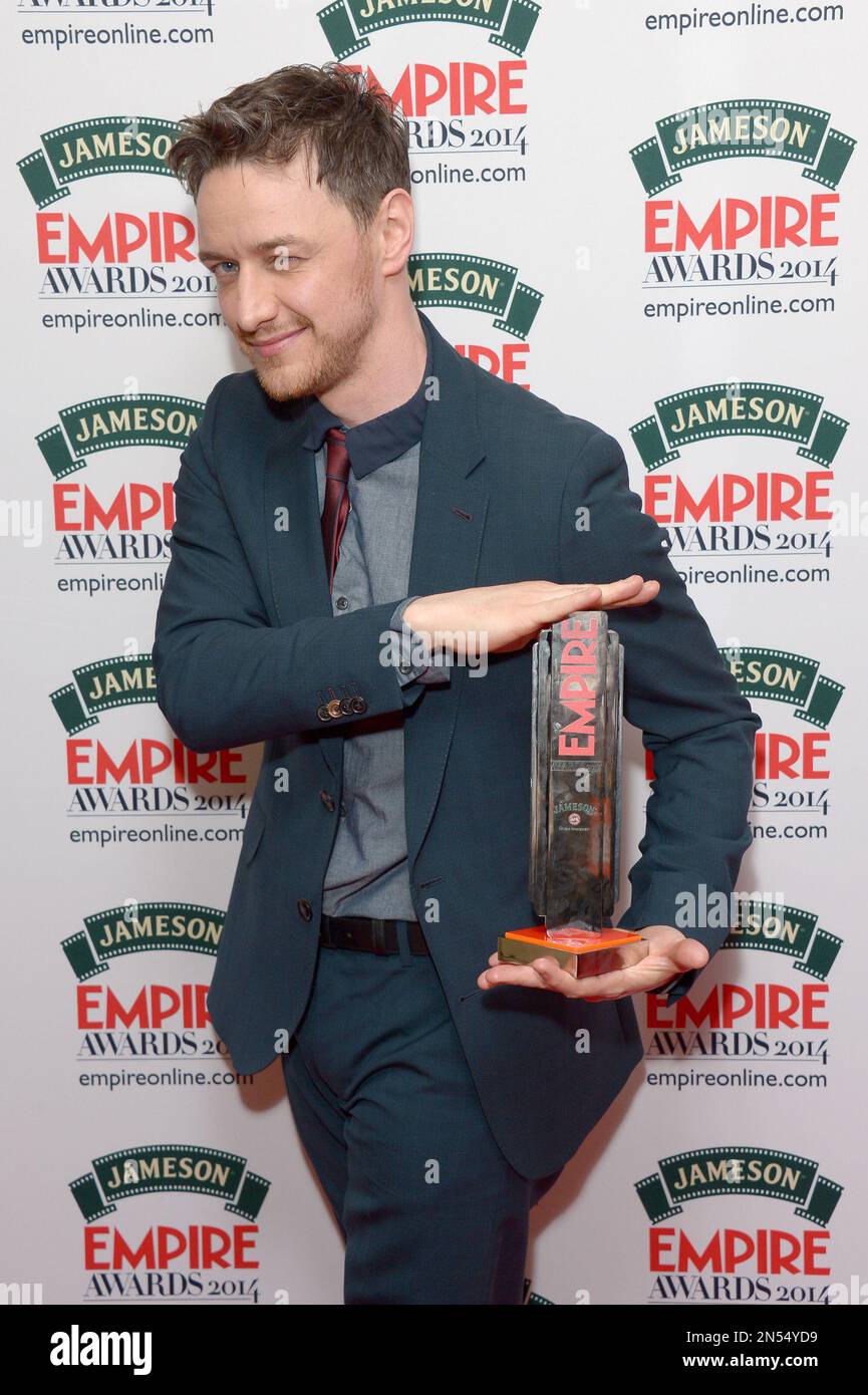 Scottish actor James McAvoy, winner of the best actor award, poses for ...