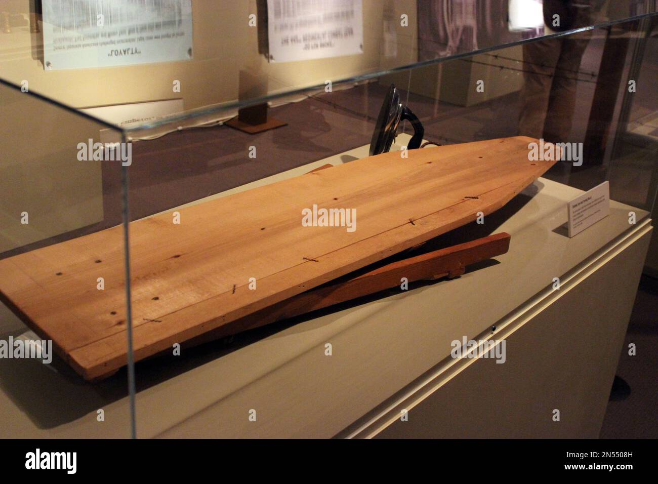 This March 26, 2014 photo shows, a folding ironing board that was hand ...