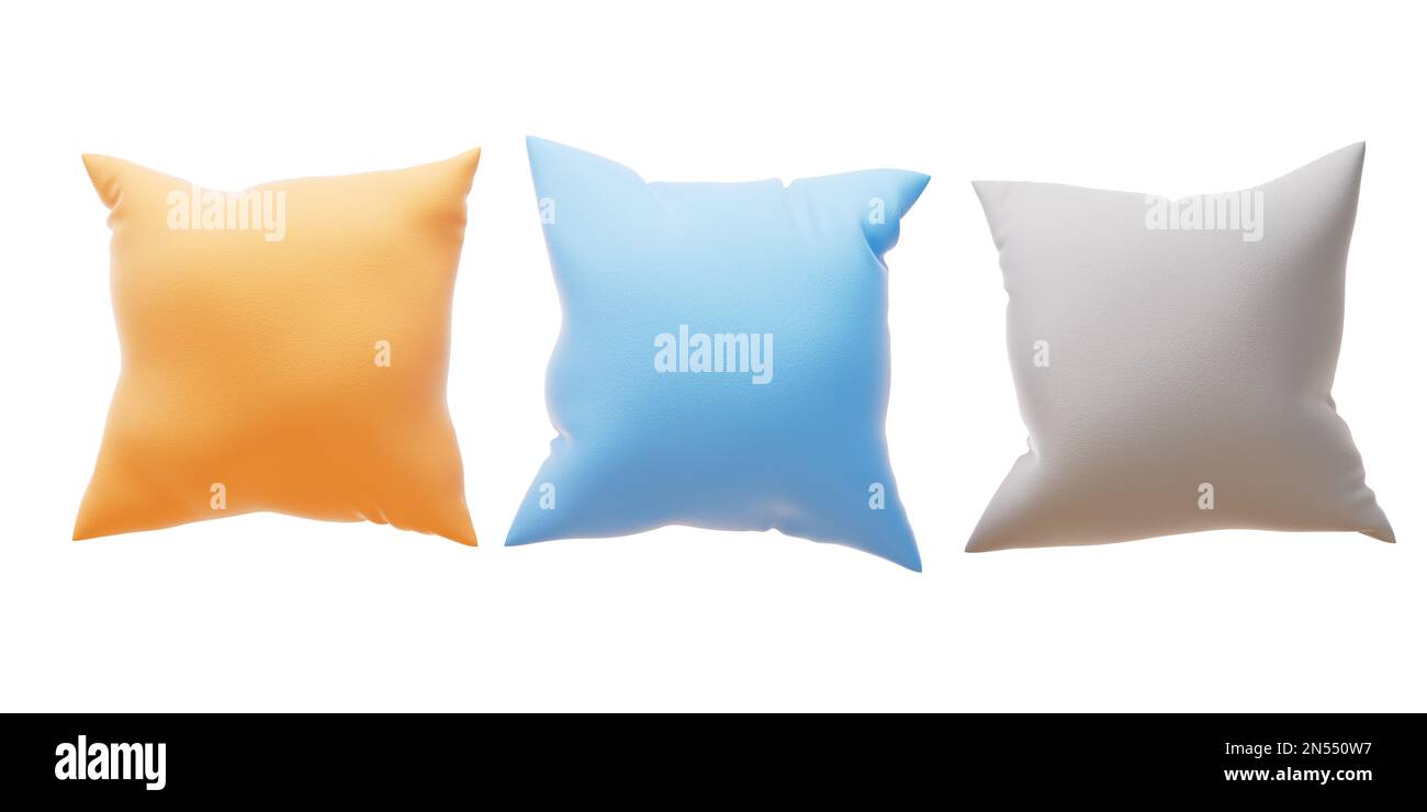 Soft and inflatable throw pillows, 3d rendering. Digital drawing Stock ...