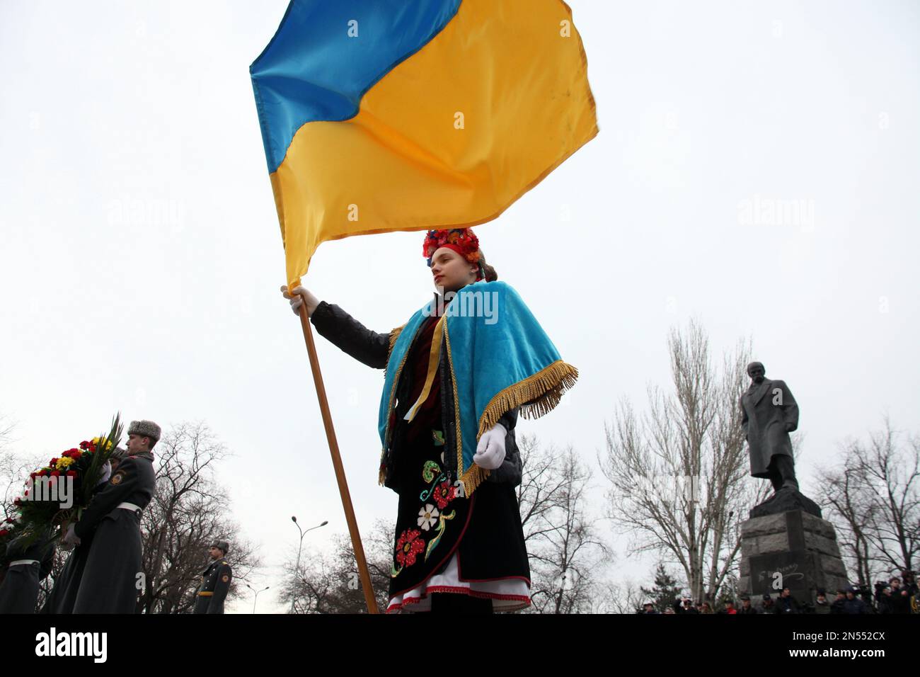 FILE - In this Sunday, March 9, 2014 file photo a young Ukrainian woman ...