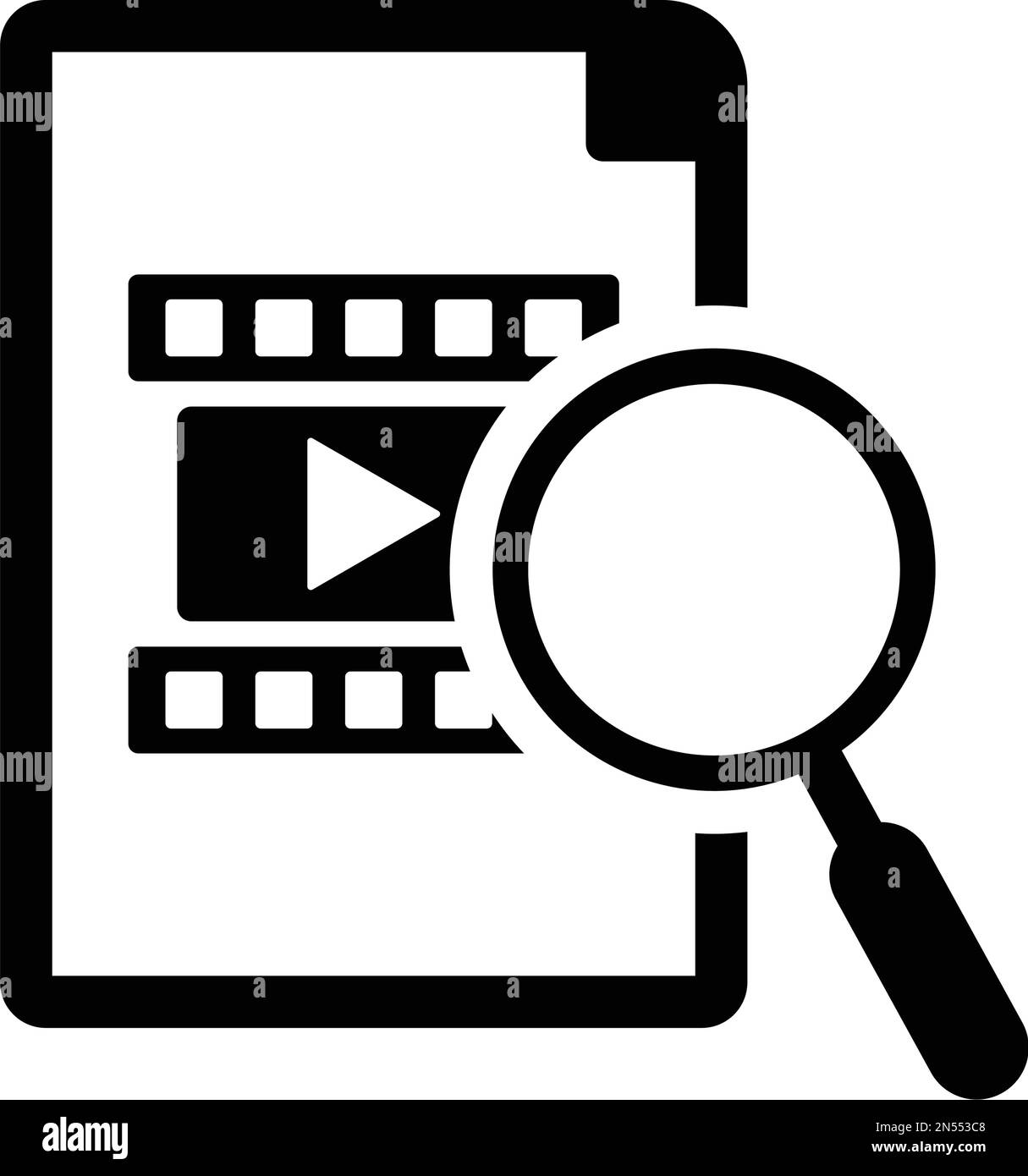 File, search, video icon is isolated on white background. Use for ...