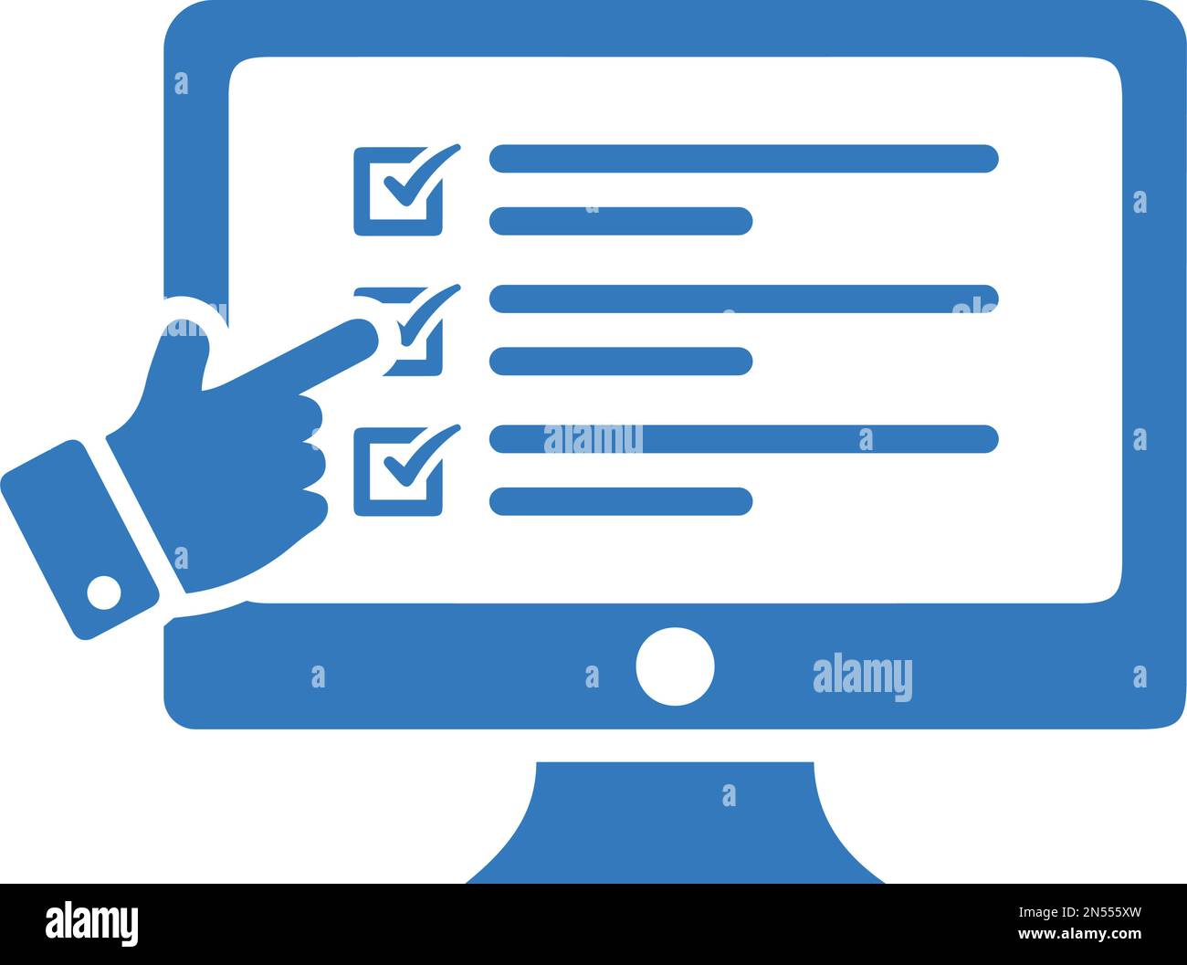 Exam, questionnaire, online icon is isolated on white background. Use ...