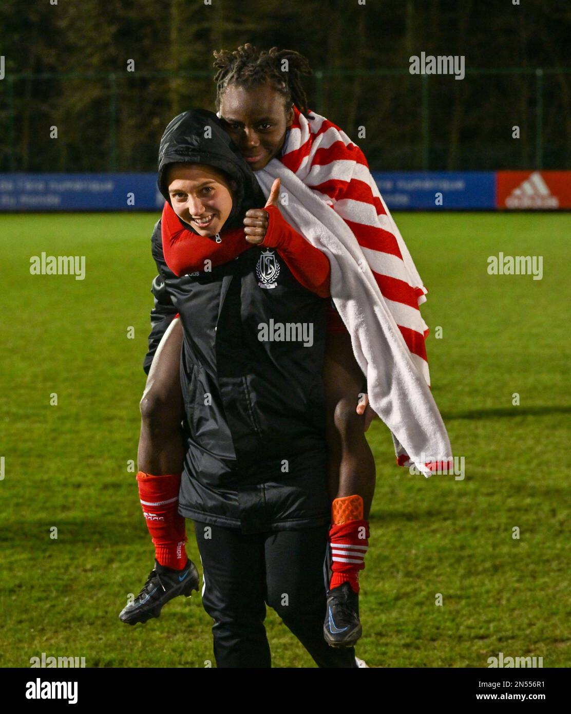 Liege, Belgium. 8th February, 2023. players of Standard with Welma Fon ...