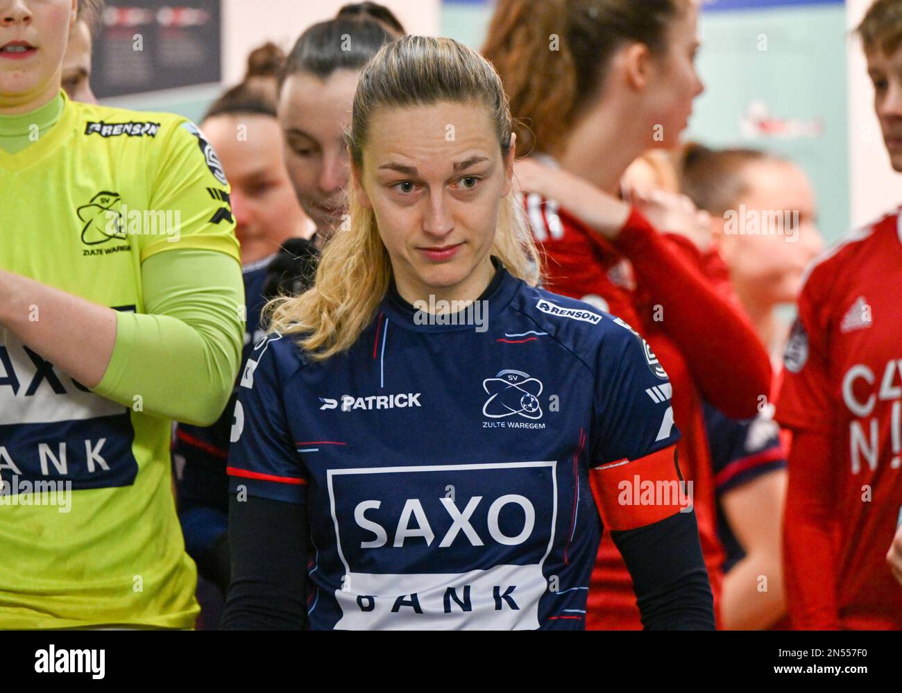 Liege, Belgium. 8th February, 2023. Pauline Windels (5) of Zulte ...