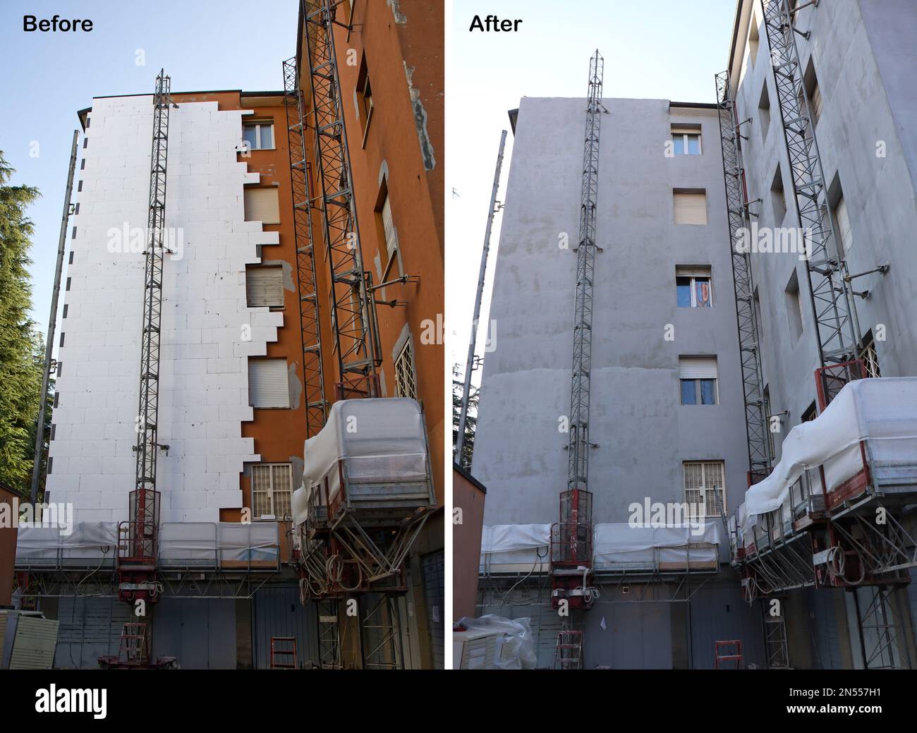 Insulating panels of molded expanded polystyrene covered before ...