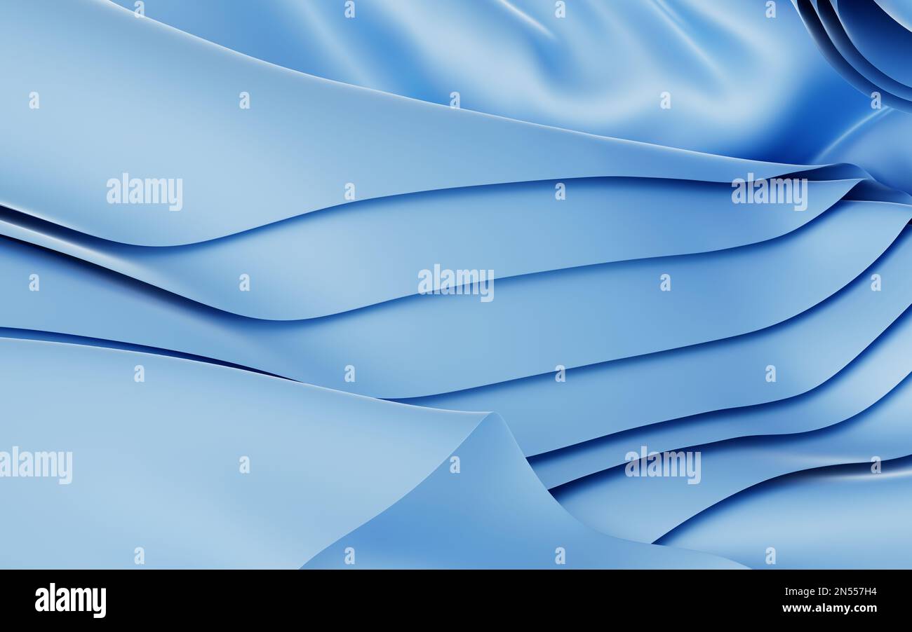 Flowing wave multilayer background, 3d rendering. Digital drawing Stock ...