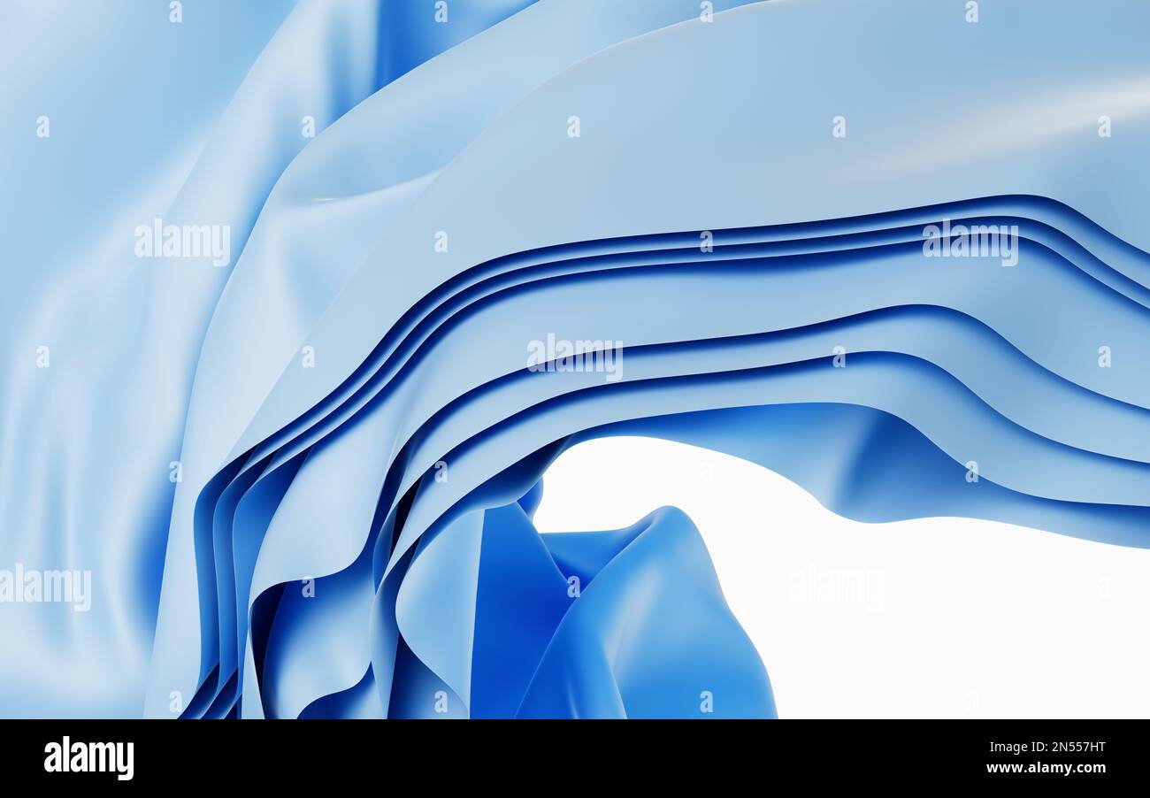 Flowing wave multilayer background, 3d rendering. Digital drawing Stock ...