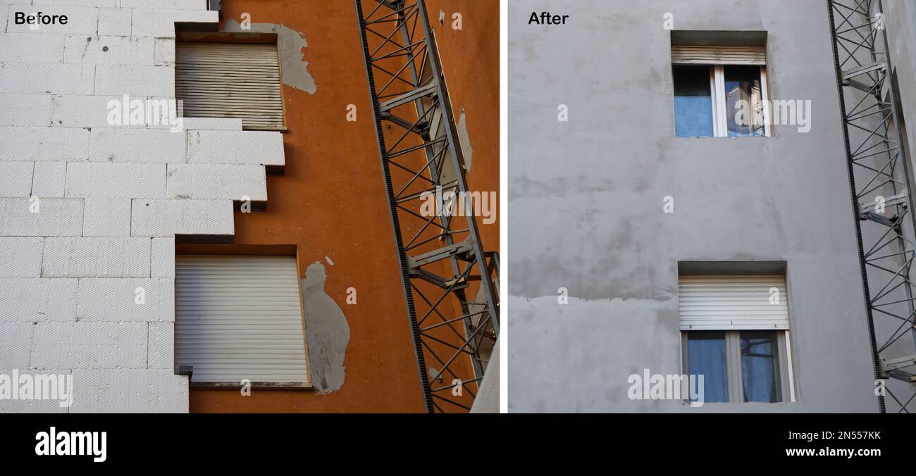Insulating panels of molded expanded polystyrene covered before ...