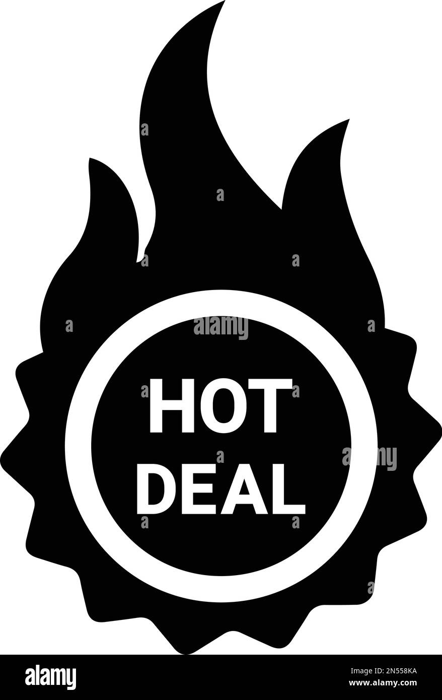 Hot, deal icon is isolated on white background. Use for graphic and web ...